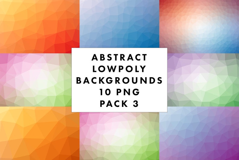 Geometric Background Digital Paper Clip Art Pack 3. Abstract Polygons ...