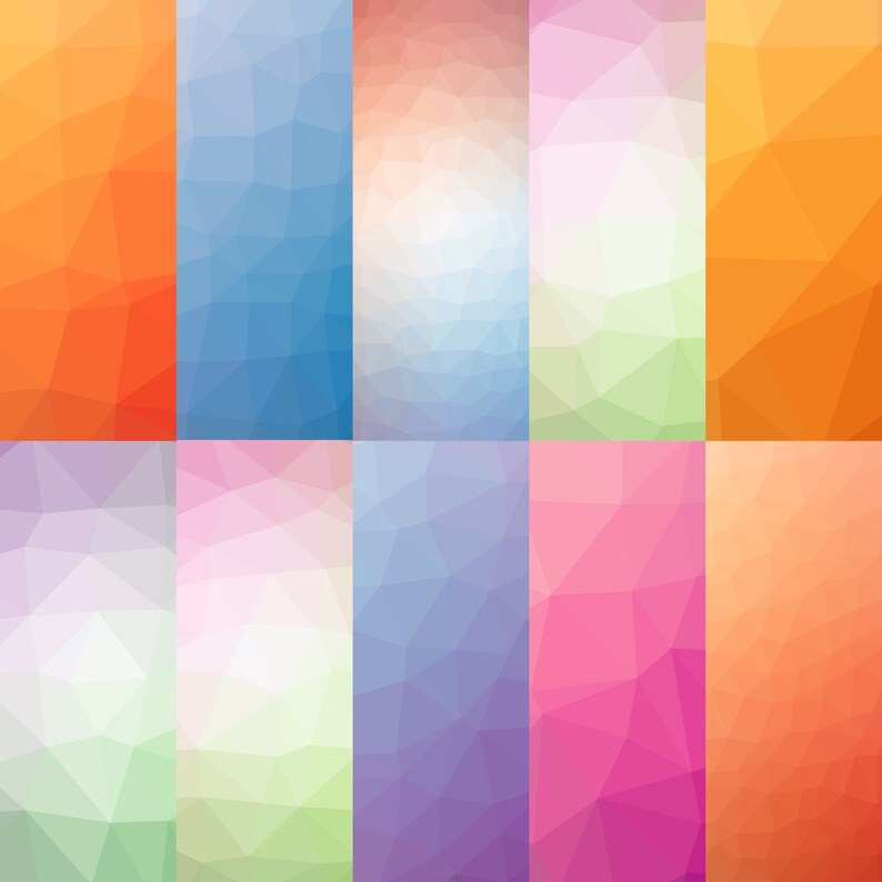 Geometric Background Digital Paper Clip Art Pack 3. Abstract Polygons ...