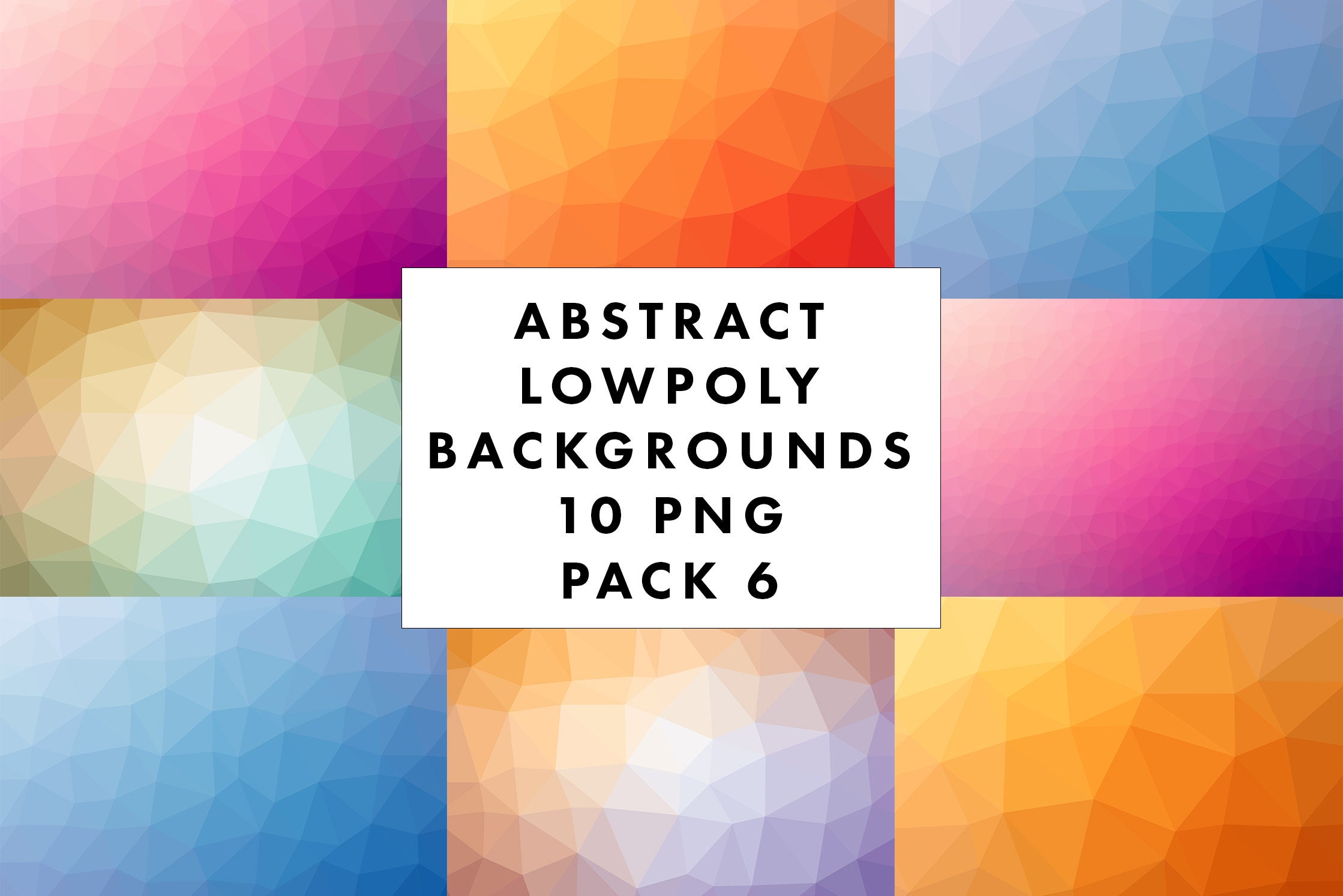 Geometric Background Digital Paper Clip Art Pack 6. Abstract Polygons ...