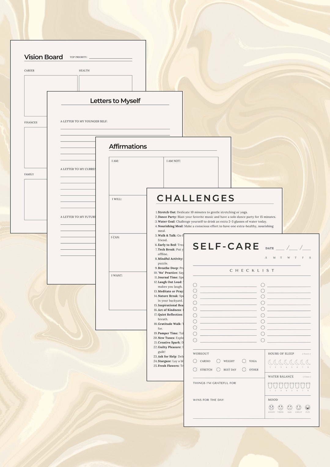 Mommy Self Care Checklist Printable Self Care Planner Self Care Journal ...