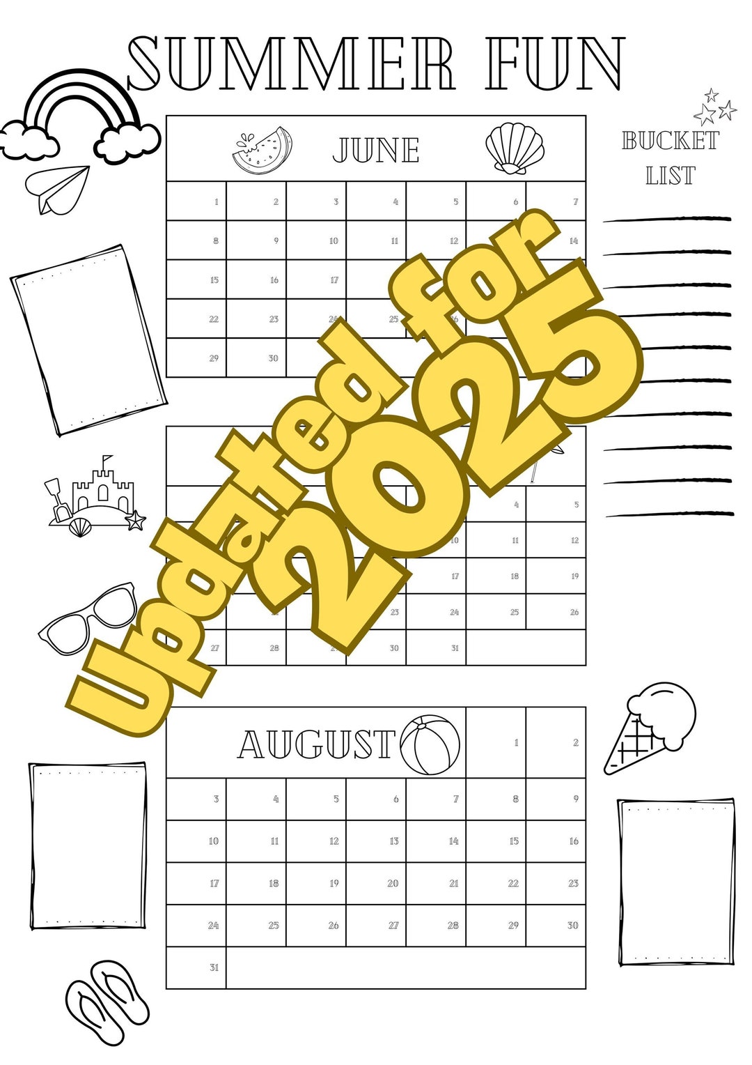 PRINTABLE Summer Countdown Poster, 2025, Summer Countdown, Summer ...