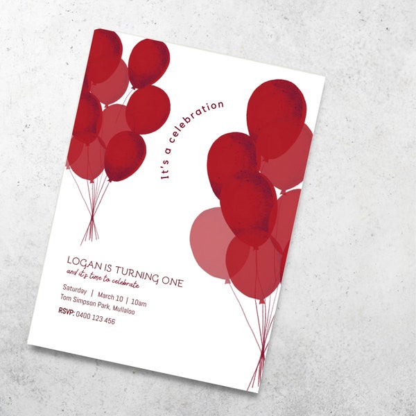 Balloon Invitation - Etsy