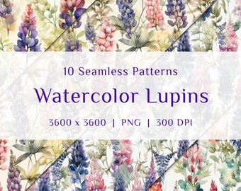 10 Watercolor Sunflowers Seamless Pattern, Digital Paper Bundle - Etsy