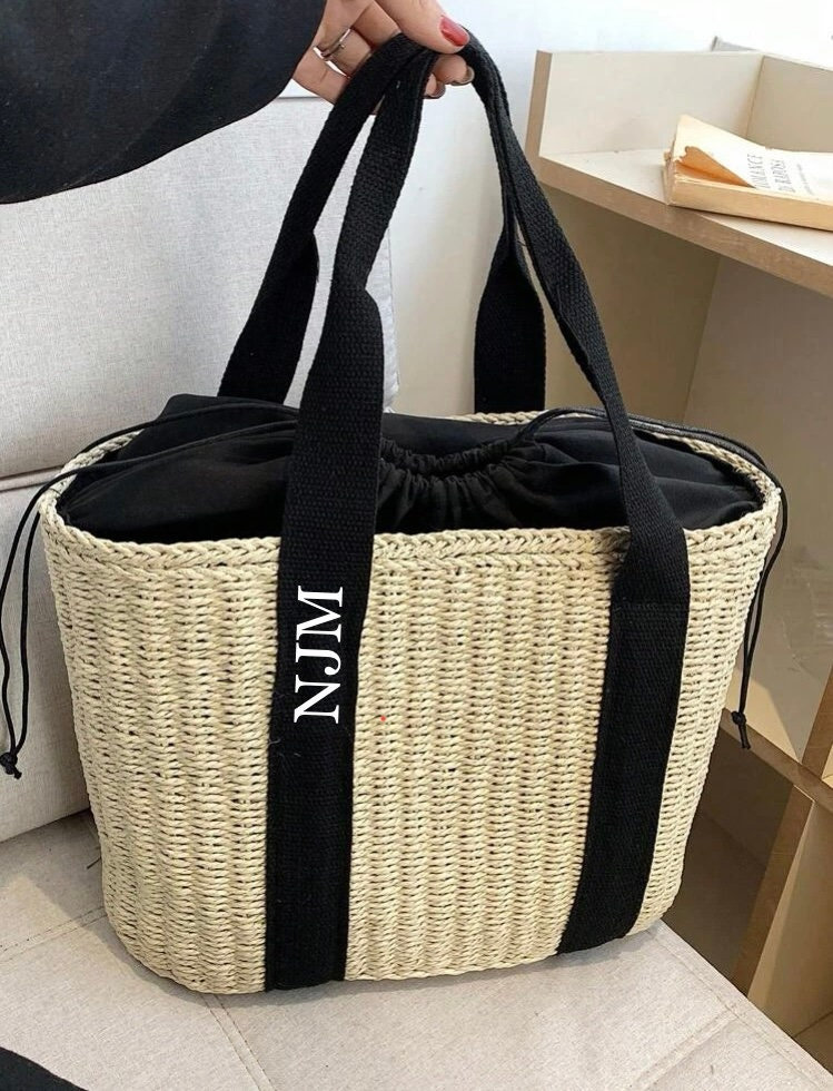 Personalised Wicker Tote Straw Hand Bag Beach Bag Womens - Etsy UK