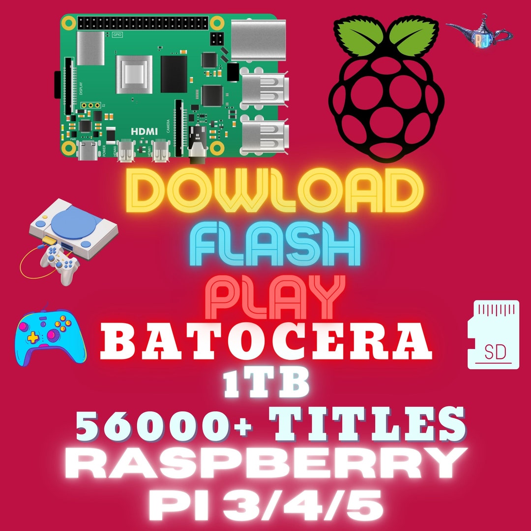 Raspberry Pi 3 /4 / 5 1TΒ Retro Collection Batocera Bootable Image ...