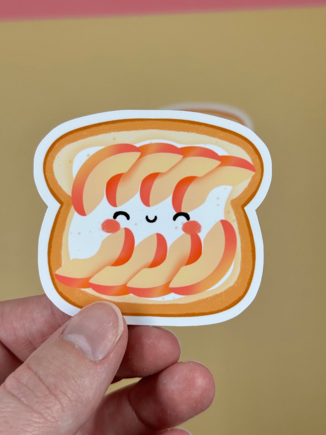 Cute Peach Toast Sticker Kawaii Food Sticker Cute Sticker - Etsy