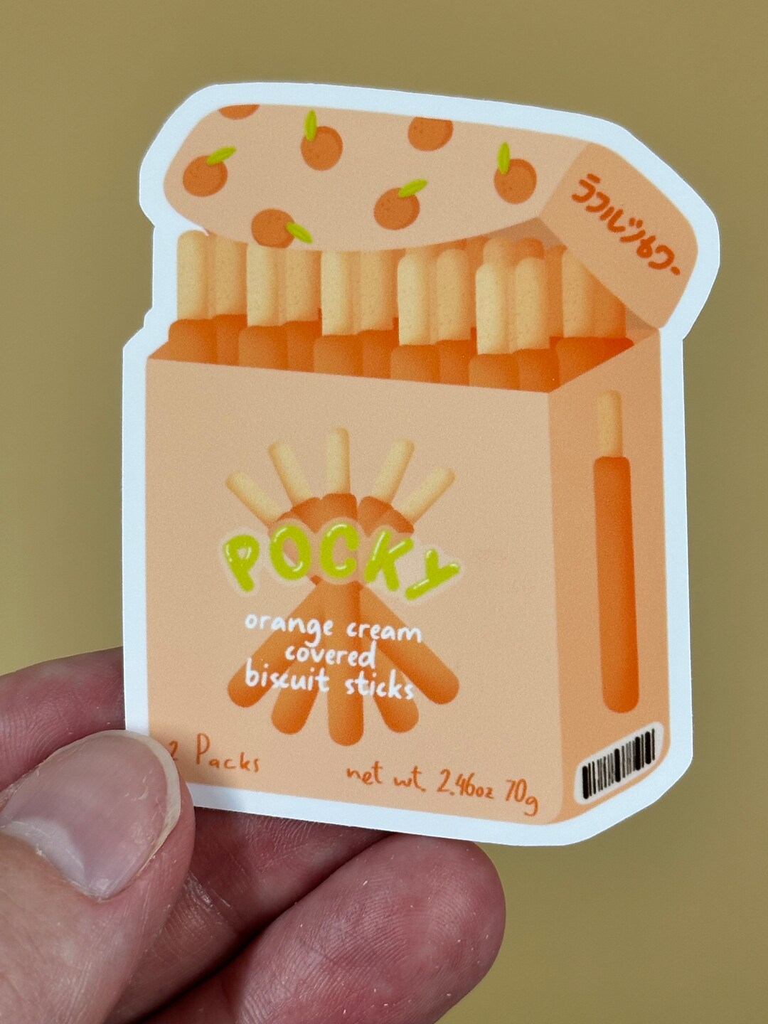 Cute Pocky Sticker Orange Cream Flavoured Japanese Snack - Etsy