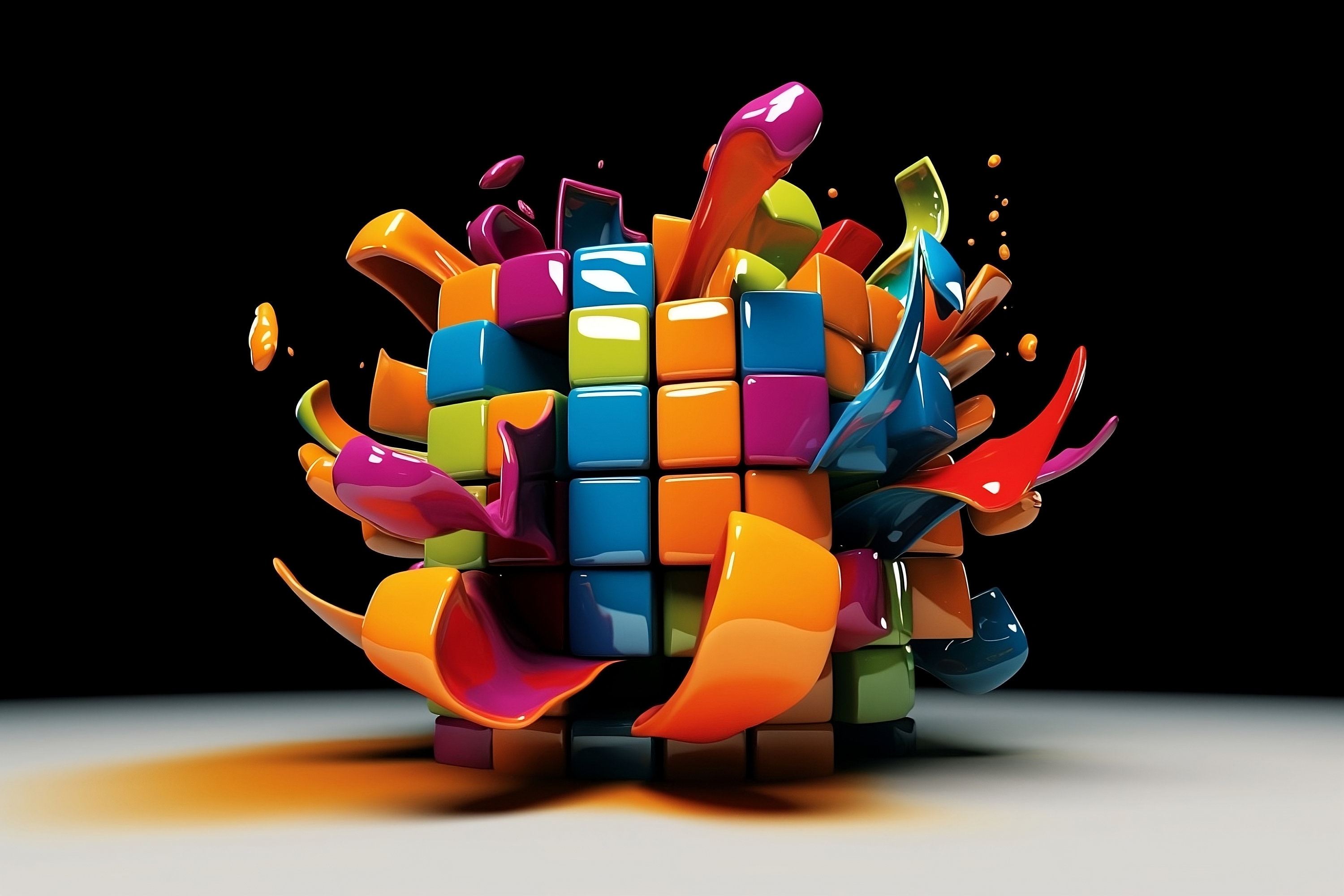 Rubik's Cube Poster, Rubik's Cube Abstract Art, Digital Download ...