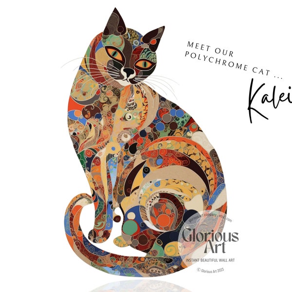 Modern Cat Art - Etsy