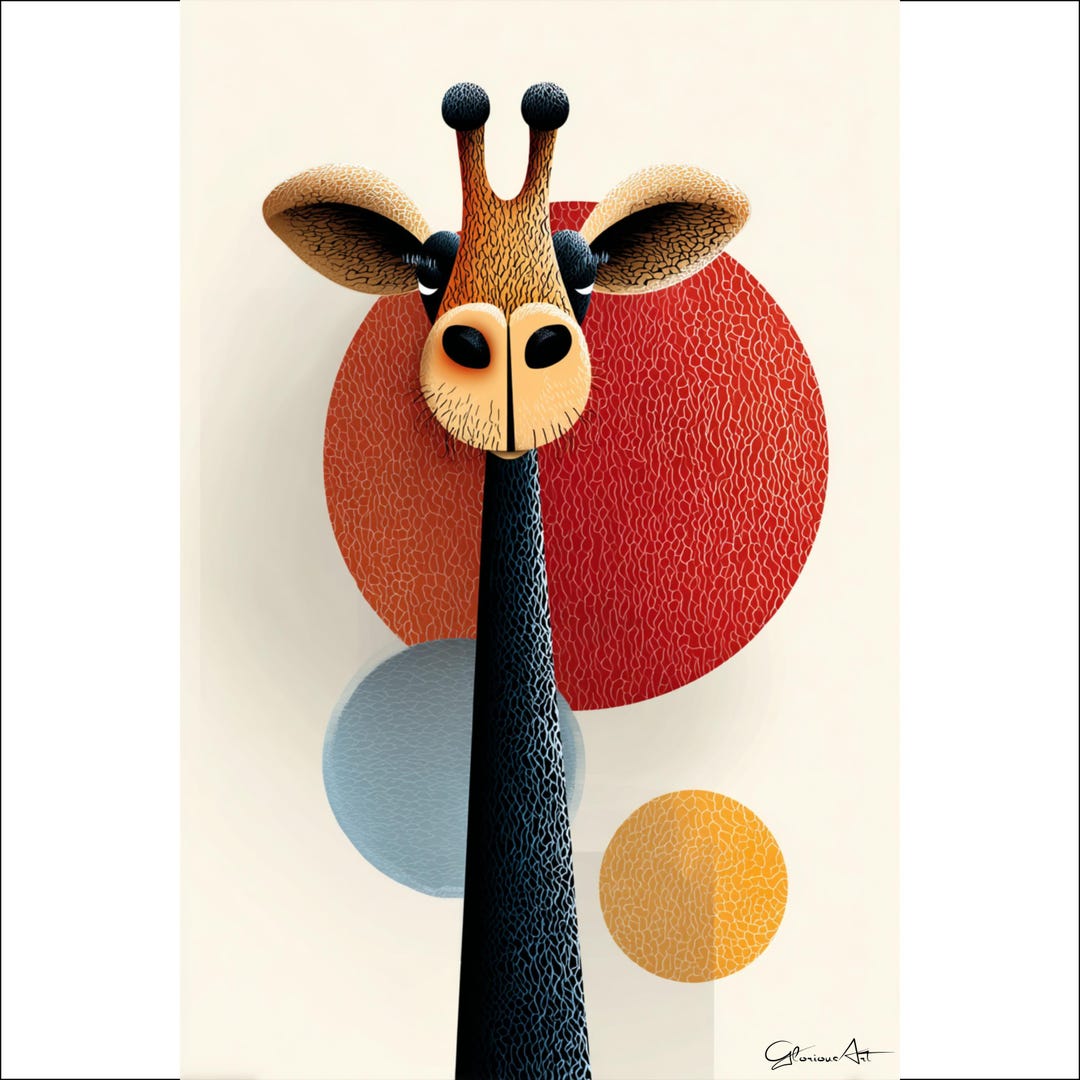 Giraffe Wall Art, Modern Animal Art, Abstract Giraffe Print, Unique ...