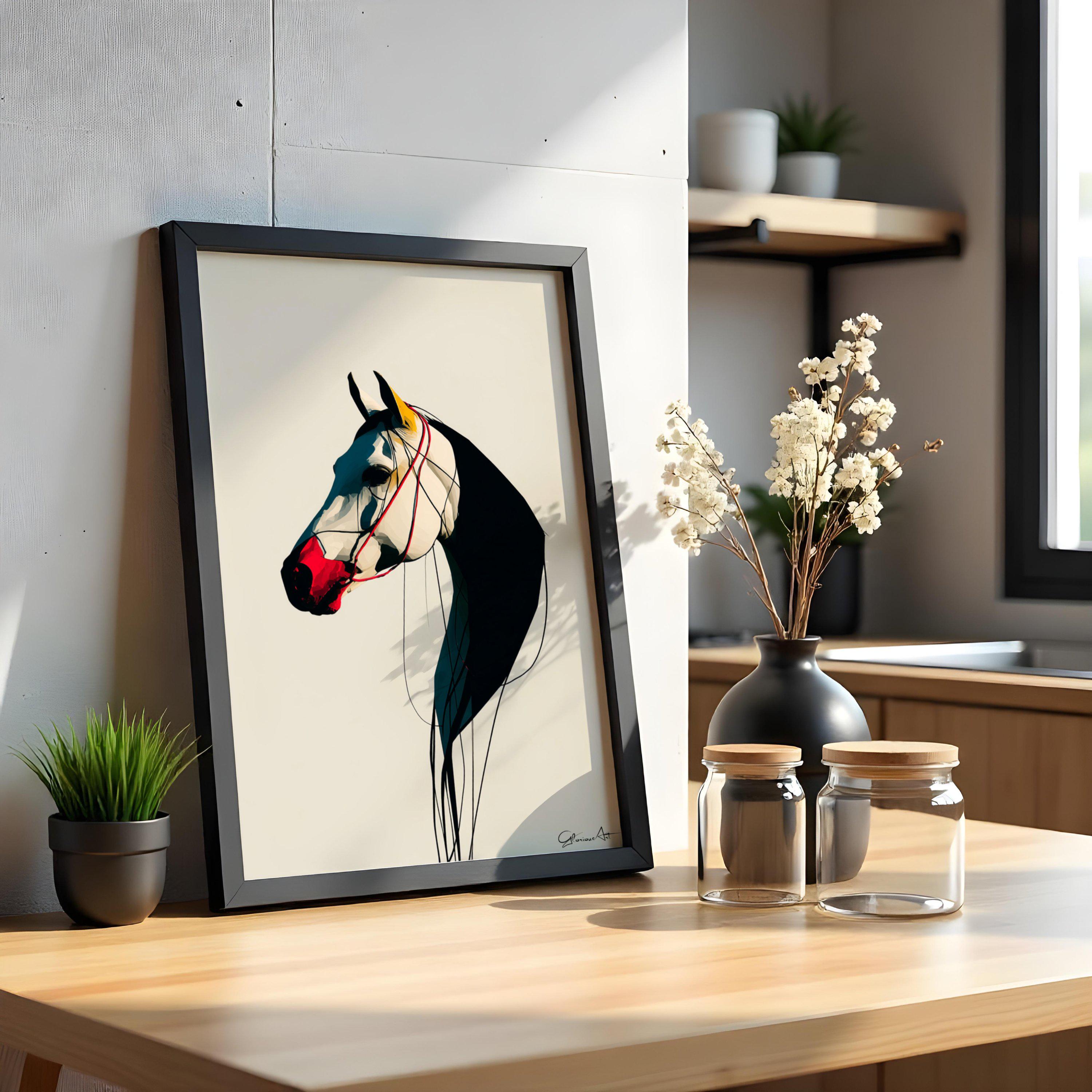 Abstract Horse Wall Art, Modern Animal Print, Stylish Horse Head Decor ...