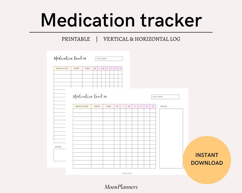 Medication Tracker Printable, Medical Planner Template, Medicine Log ...