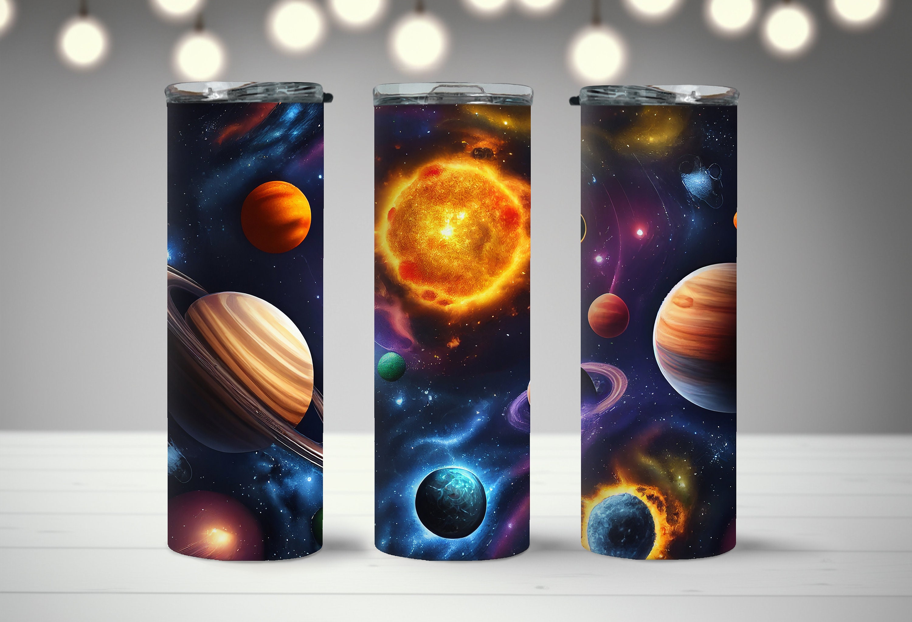 Solar System Planets 20 Oz Skinny Tumbler Sublimation Design, Instant ...