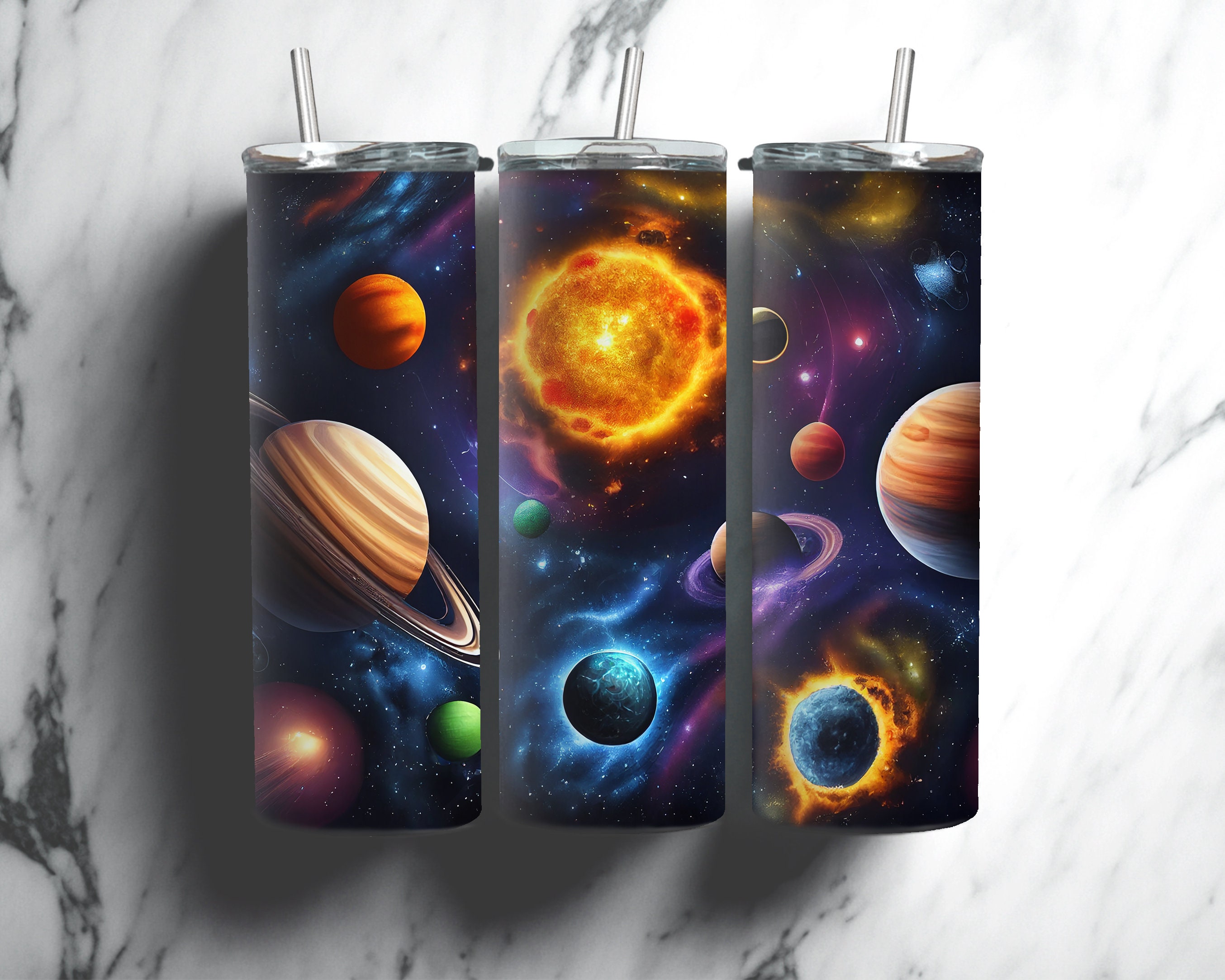 Solar System Planets 20 Oz Skinny Tumbler Sublimation Design - Etsy