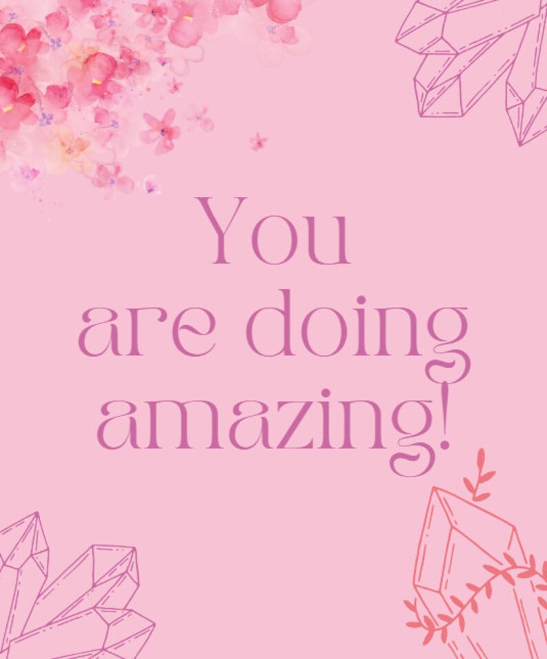 Printable Daily Affirmation Cards Crystal Flower - Etsy