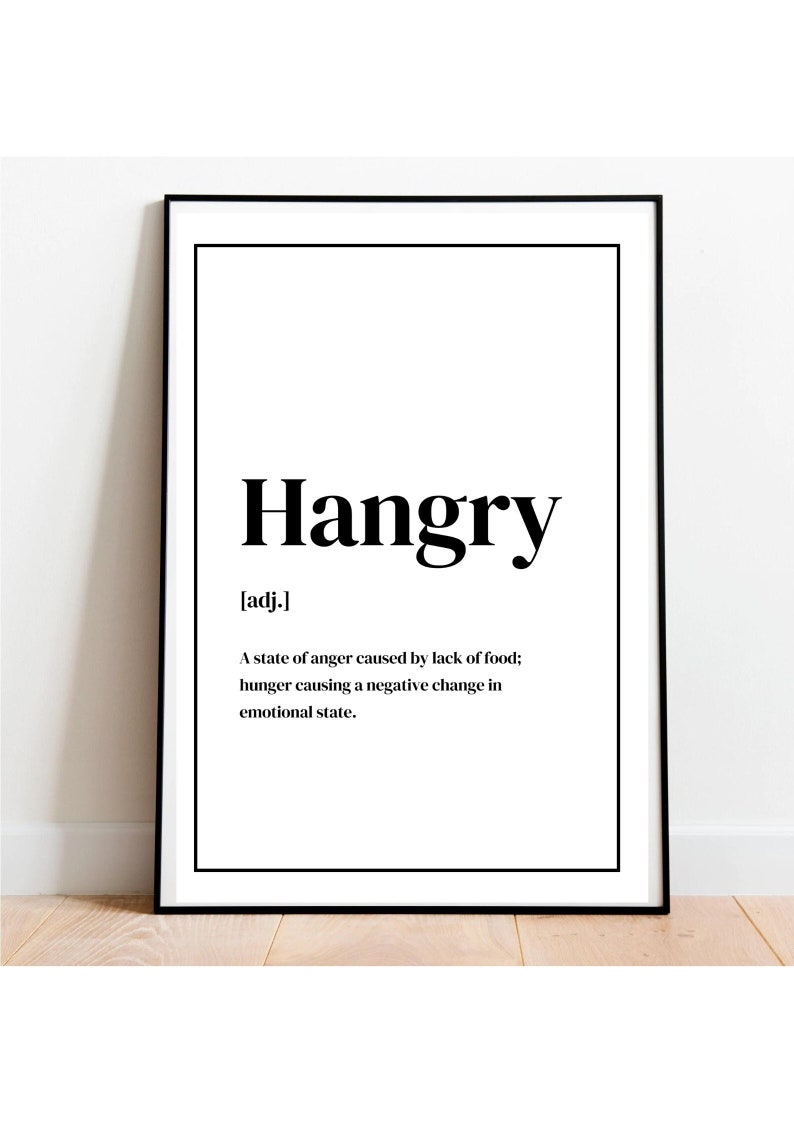 Hangry Definition Print Out - Etsy