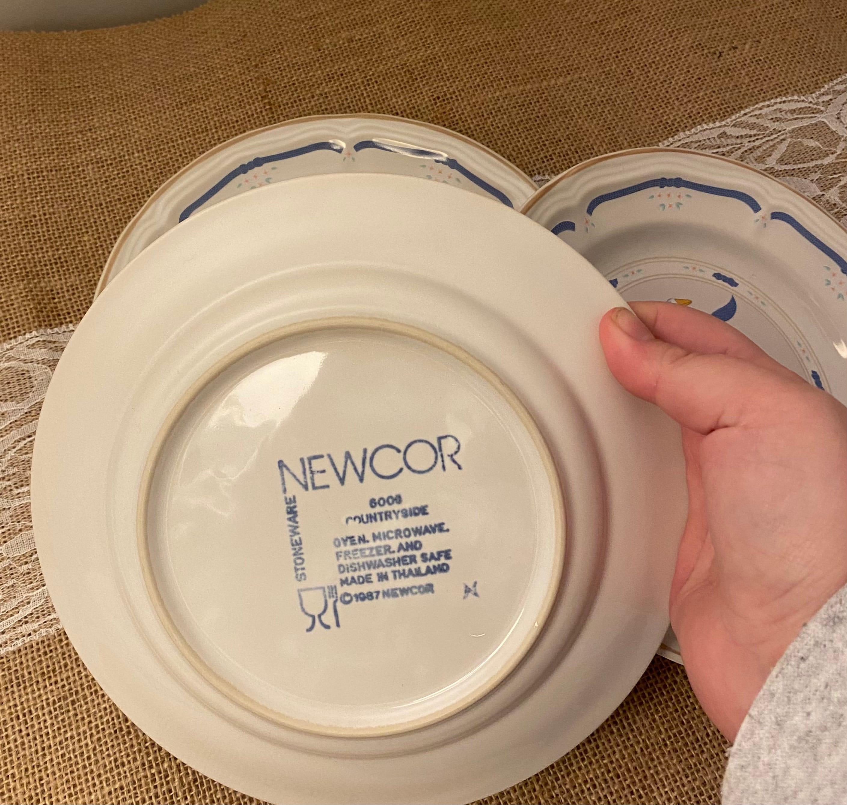 Vintage 1986 Newcor Stoneware Geese Countryside Salad Plates - Etsy
