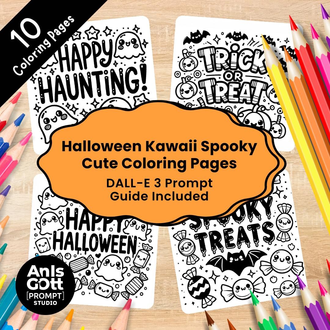 Cozy Spooky Cute Halloween Coloring Book | 10 Easy and Bold Kawaii ...