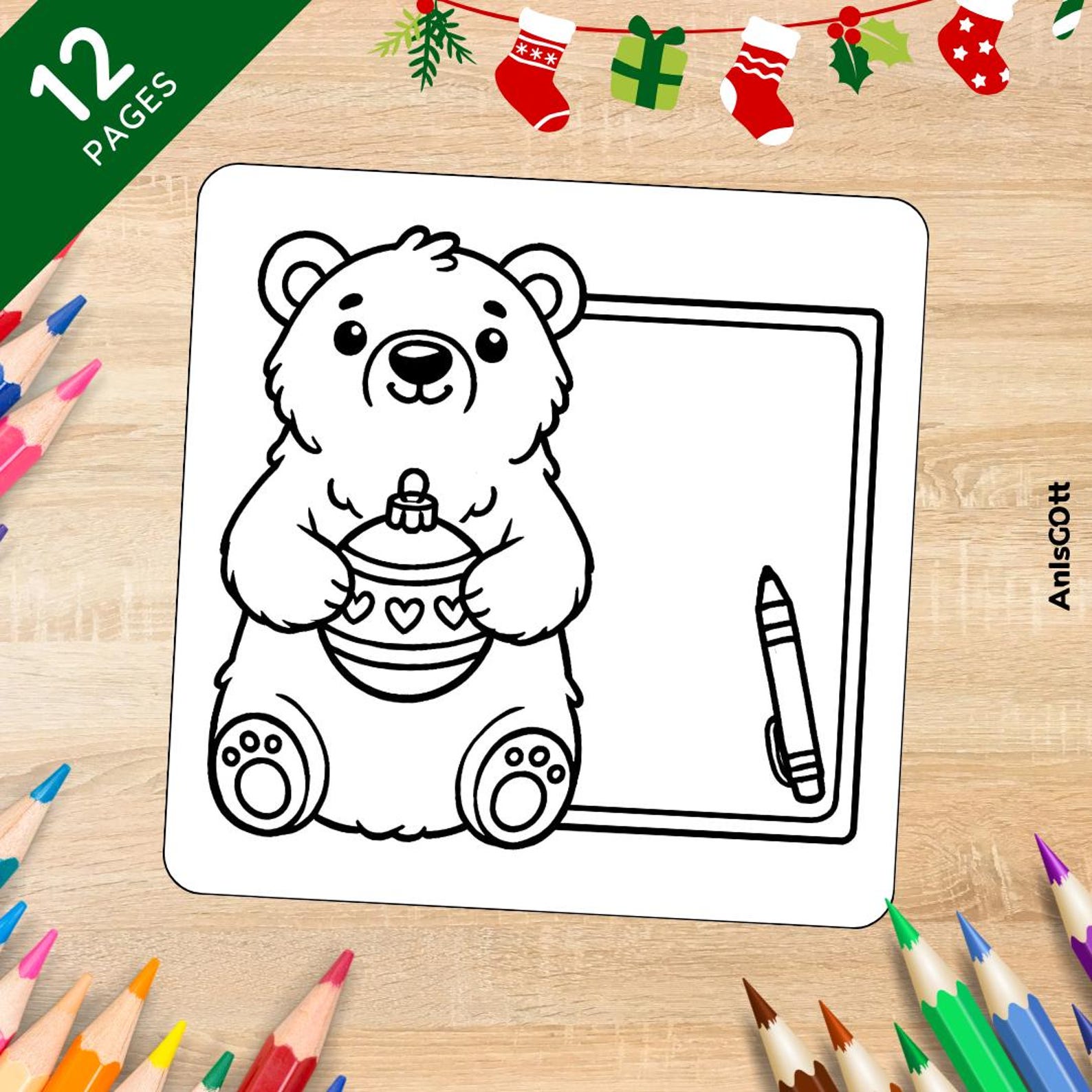 12 Christmas Letter to Santa Coloring Pages, Holiday Wish List Template ...