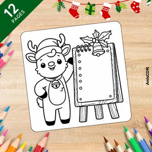 12 Christmas Letter to Santa Coloring Pages, Holiday Wish List Template ...