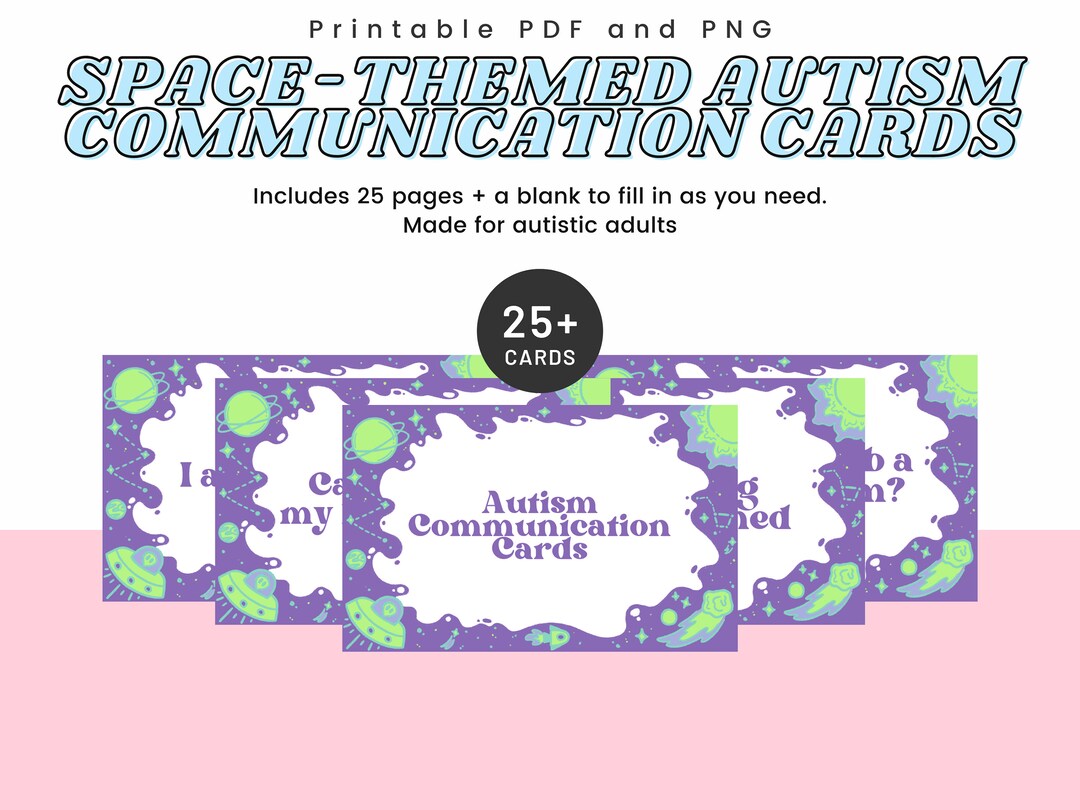 Space-themed Autism Communication Card | Instant Download Digital PDF ...