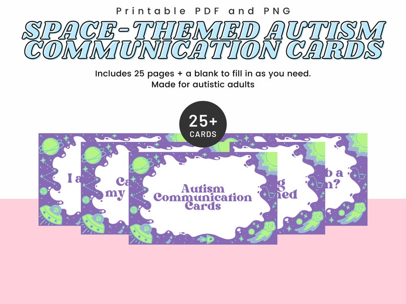 Space-themed Autism Communication Card | Instant Download Digital PDF ...