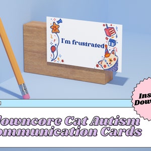 Clowncore Cat Non Verbal Communication Card | Instant Download Digital ...