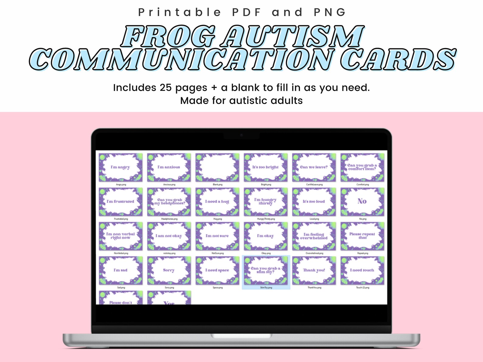 Frog-themed Autism Communication Card | Instant Download Digital PDF ...