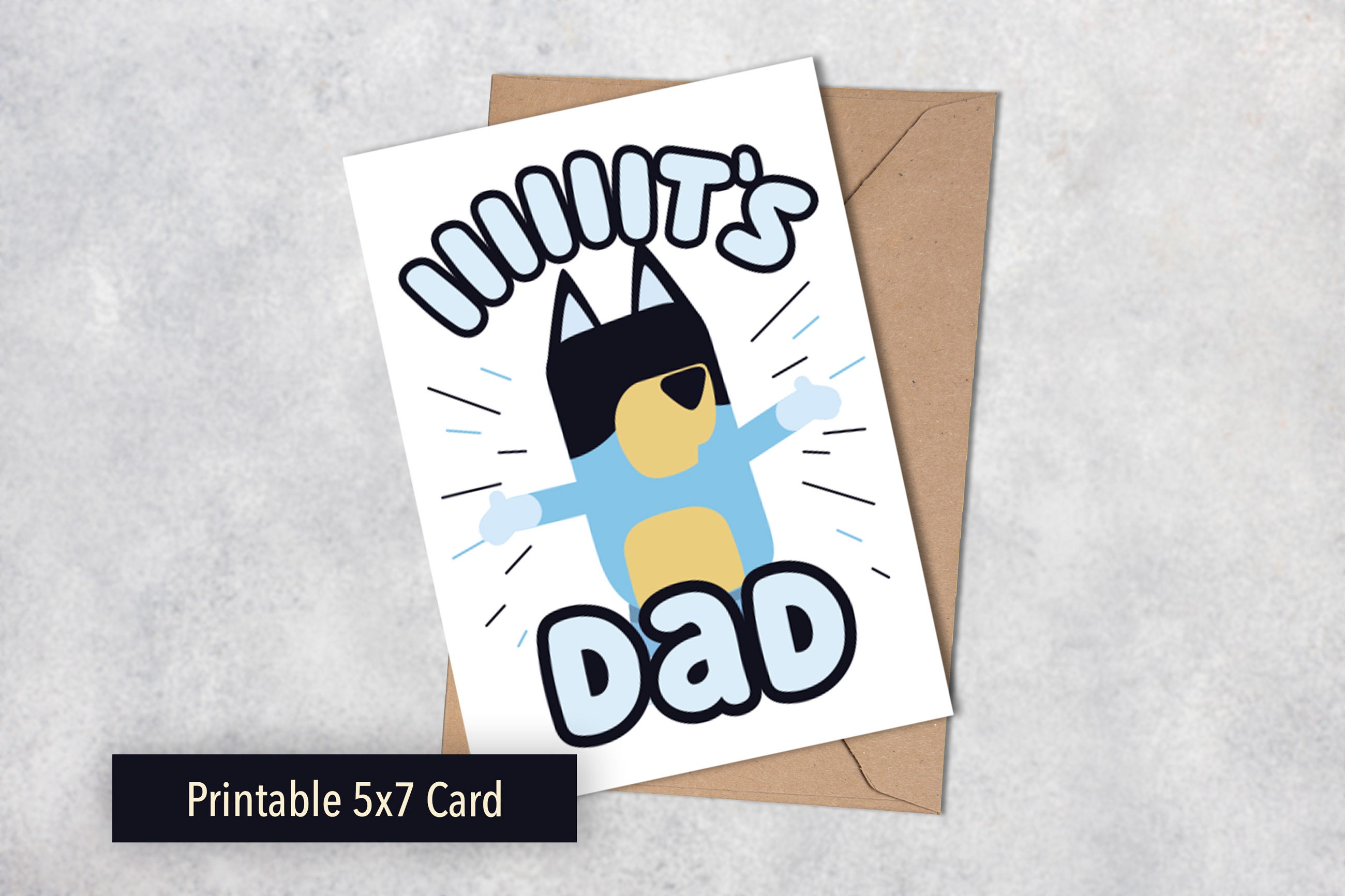 Printable Bluey Father's Day Card or Bluey Birthday Card for Dad or ...
