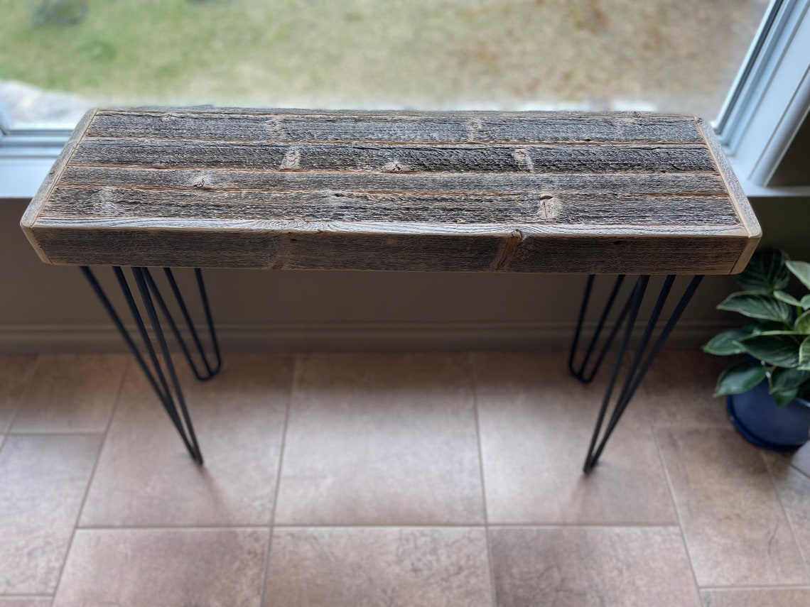 Reclaimed Barnwood Console Table. Made With Reclaimed Cedar Barnwood ...