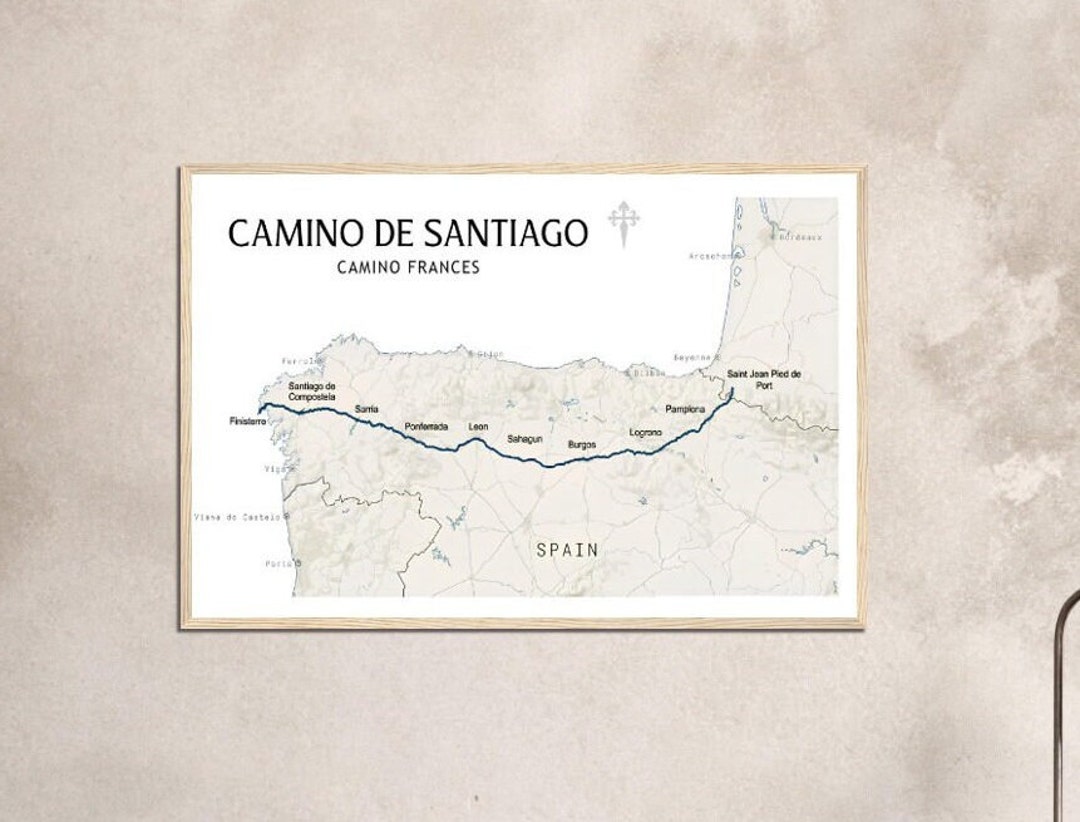 Way of St James Map / Map of Camino De Santiago / French Way / Santiago ...