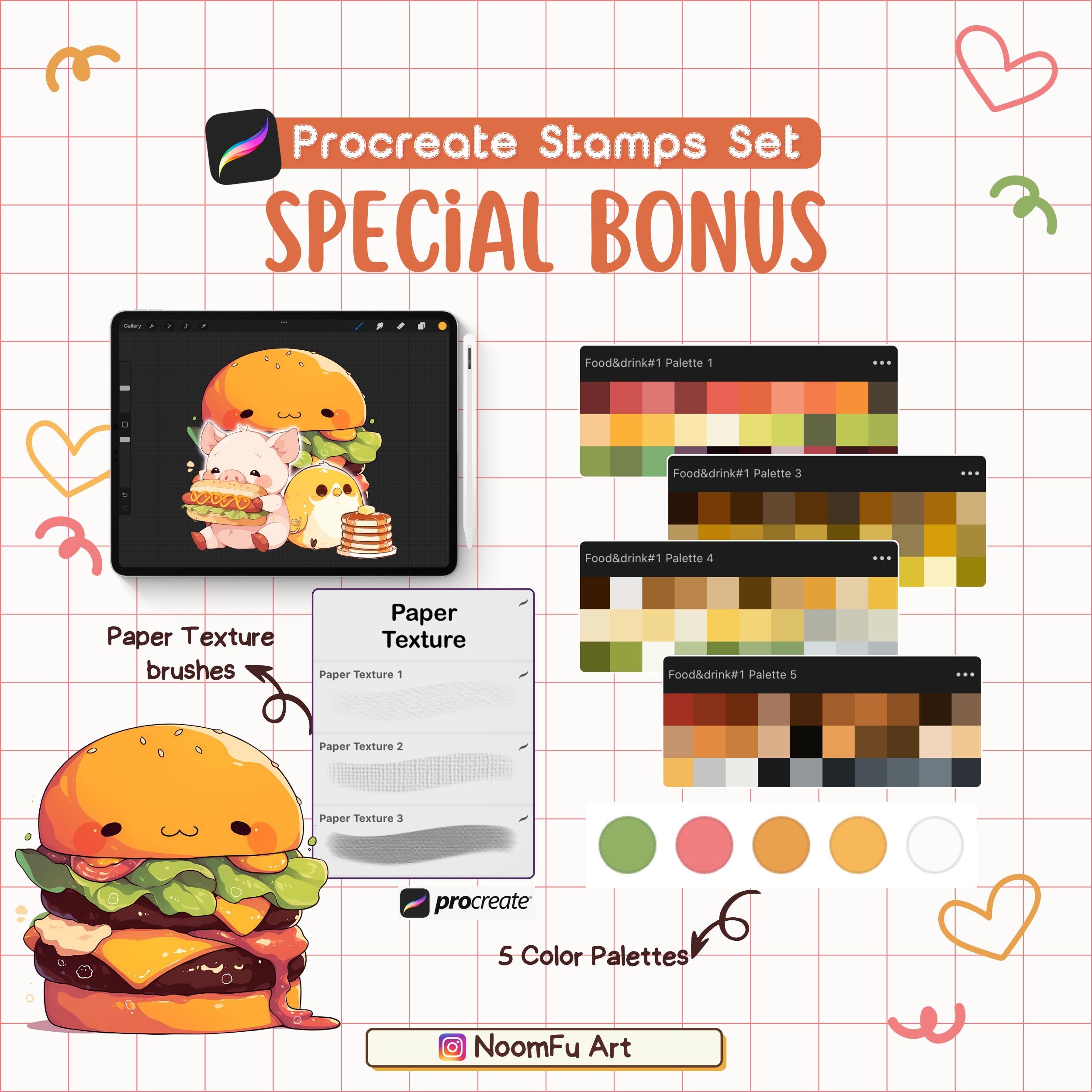 81 Food and Drink Procreate Kawaii Stamp, Cute and Kawaii, Animals ...