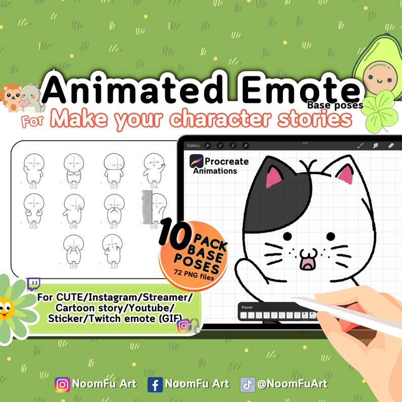 Animated Emote Base Pose 10 Packs, GIF Files, PNG Files, Animation ...