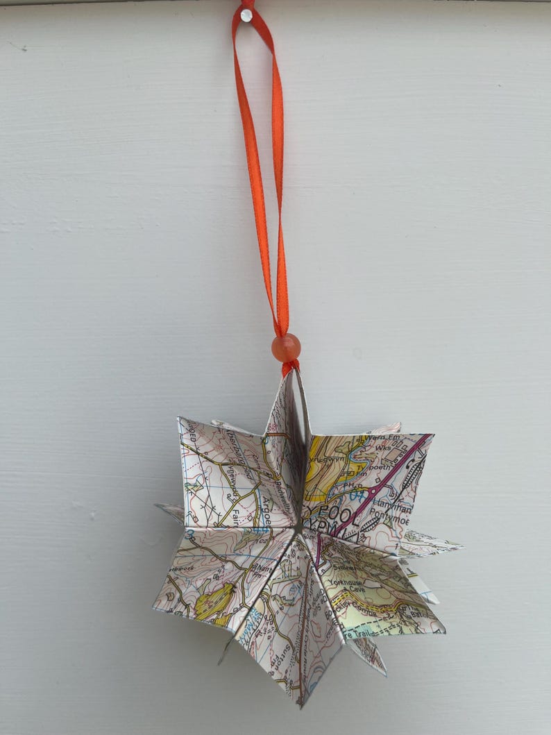 Map Origami Decorative Star - Etsy