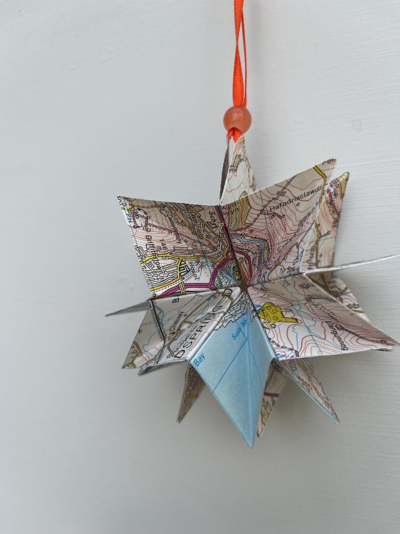 Map Origami Decorative Star - Etsy