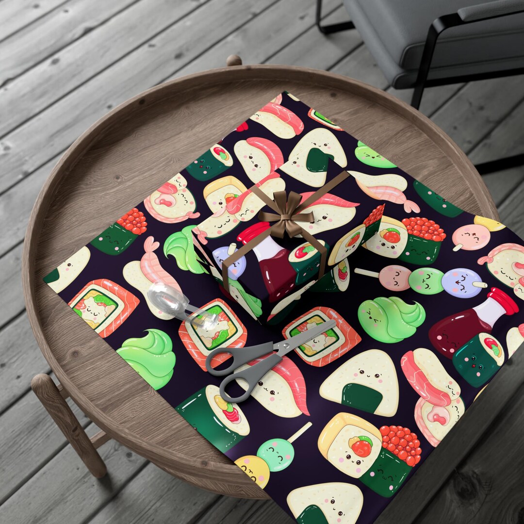 Kawaii Sushi and Maki Wrapping Paper - Etsy
