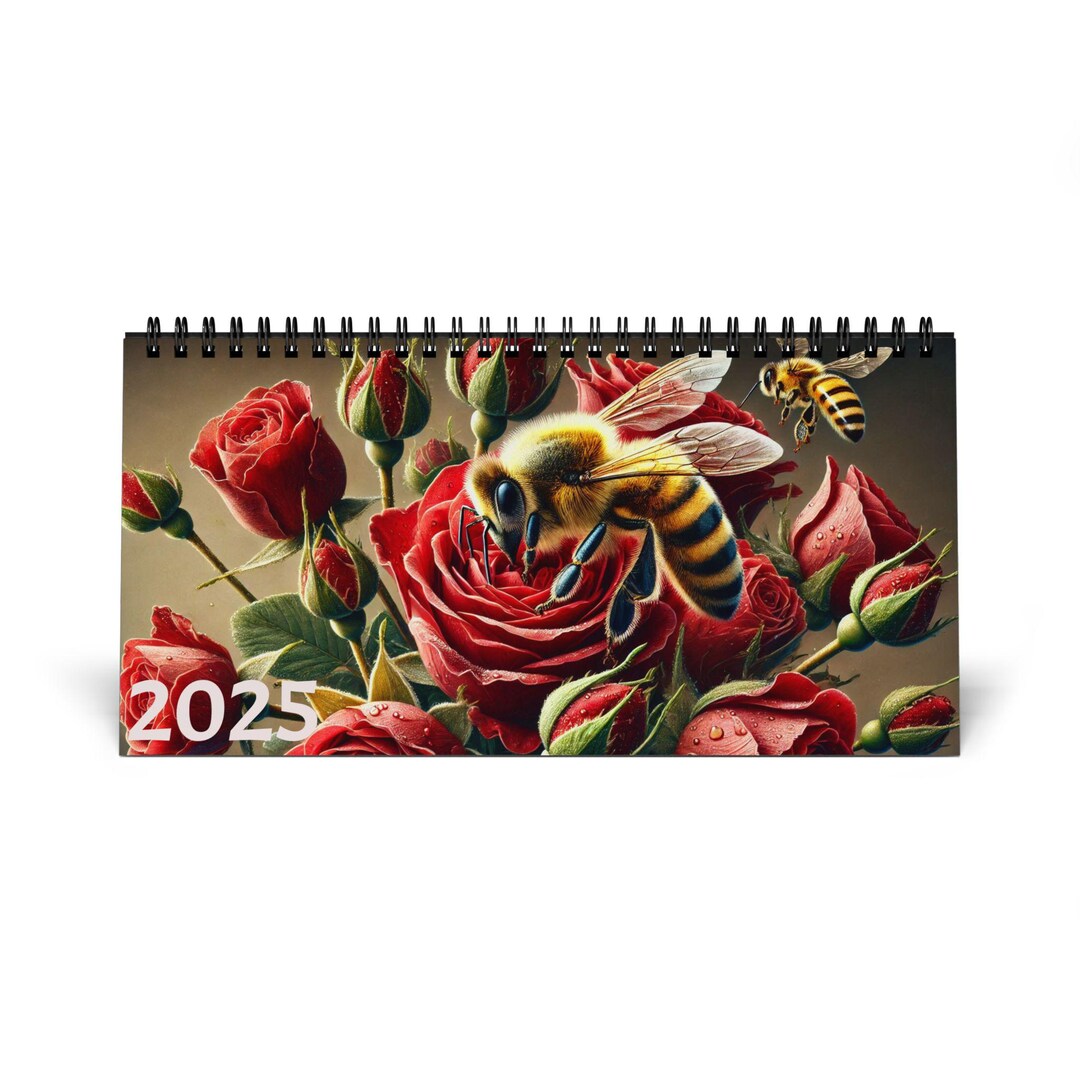 Honeybee Desktop Calendar 2025 Grid - Etsy