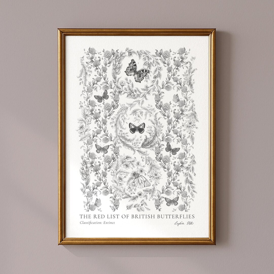 Extinct British Butterflies Fine Art Print – A4 A3 – Vintage Botanical ...