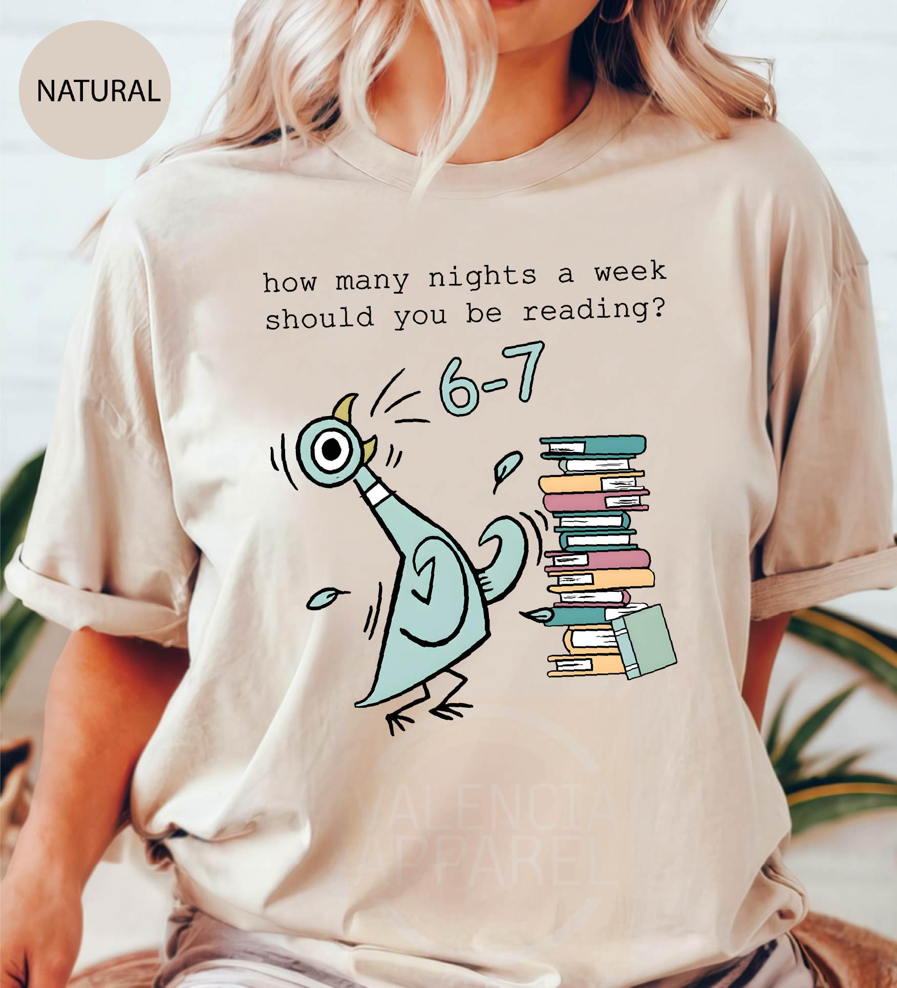 Funny Pigeon Reading DTF Transfer, Book Lover Heat Transfer, Teacher ...