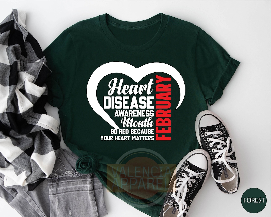 Heart Disease Awareness Month, Heart Shirt, Heart Disease Shirt, Cancer ...