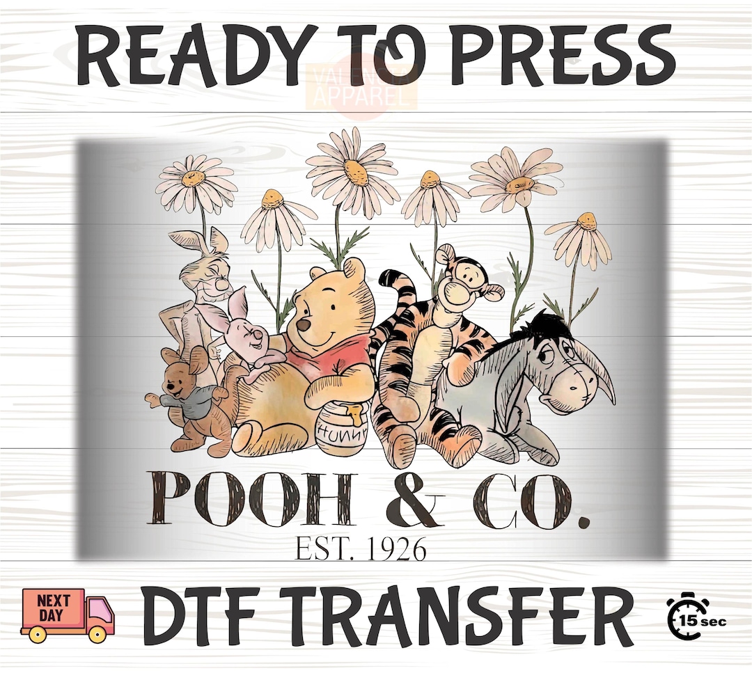 Pooh Co DTF, Winnie the Pooh DTF Transfer, Pooh Bear and Friends ...