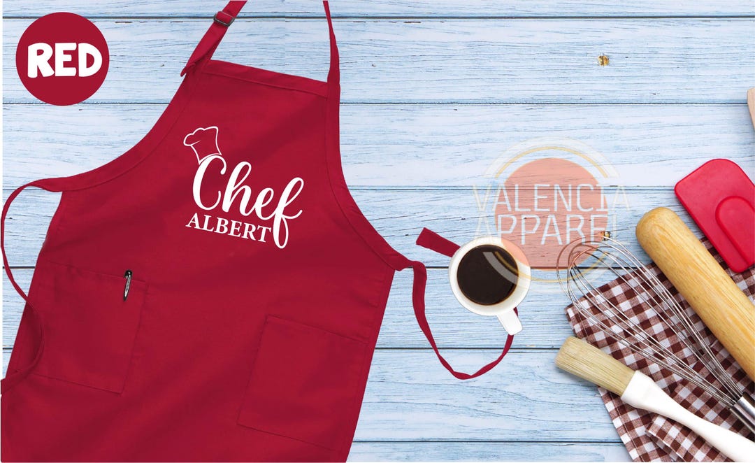 Custom Name Apron, Chef Custom Apron, Personalized Apron, Chef Cap ...
