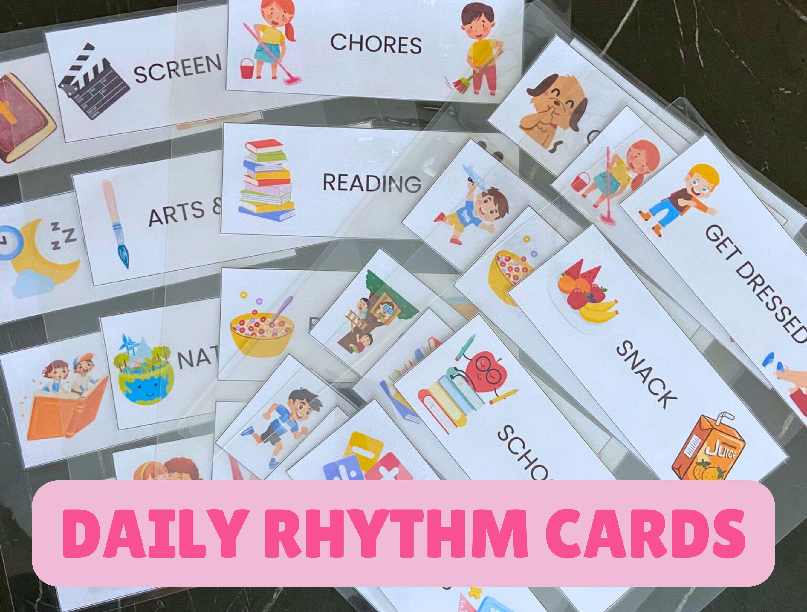 Daily Rhythm Cards for Kids | Printable Routine Cards | ADHD Visual ...