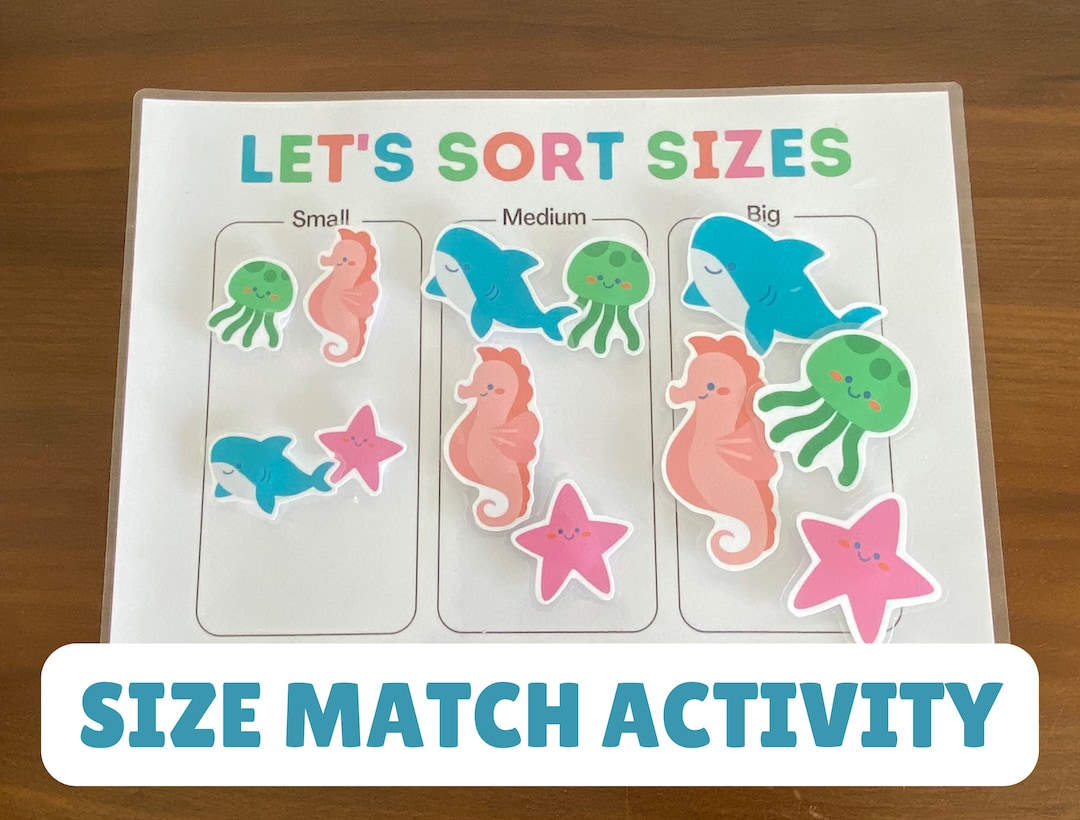 Ocean Themed Sort by Size Worksheet | Digital Download | Educational ...