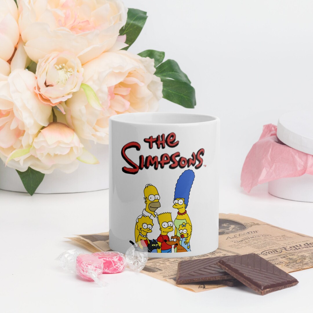 Glossy White Mug the Simpsons Homer Bart Lisa Maggy Marge - Etsy