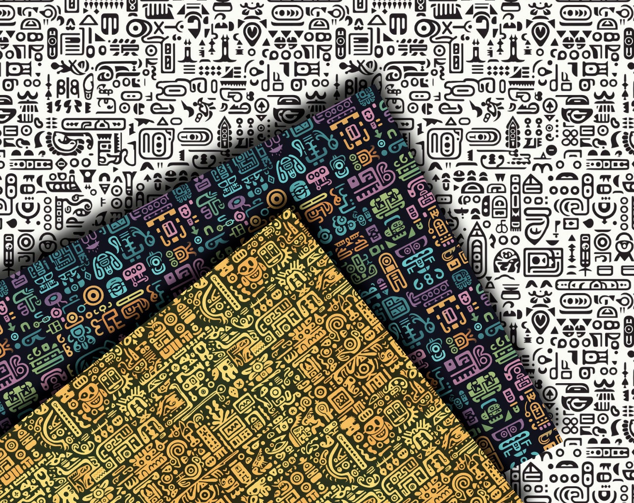 Maya Inspired Glyph Patterns: 16 Seamless Jpgs - Ancient Civilization ...