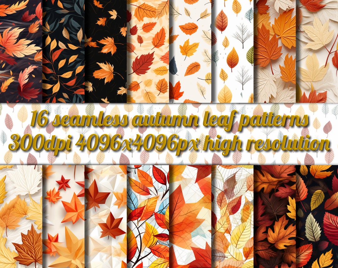 Enchanting Autumn Leafs: 16 High-quality Seamless Patterns - Cozy ...