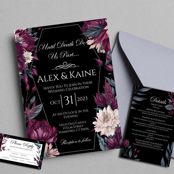Goth Wedding Invitation - Etsy