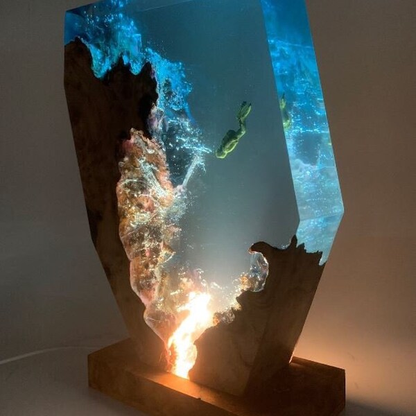 Epoxy Resin Lamp - Etsy UK