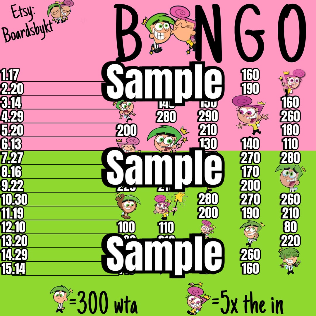 Cosmo & Wanda 300 Bingo Board - Etsy